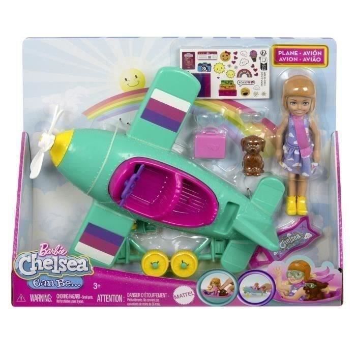 Barbie-Chelsea Can Be…-Avion et poupée-Coffret avec accessoires HTK38 ...