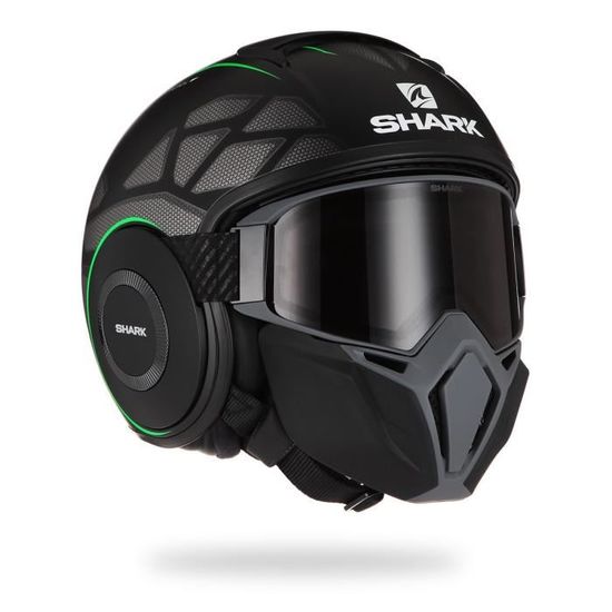 SHARK Casque moto jet Street Drak Hurok - Noir et Vert - Cdiscount Auto