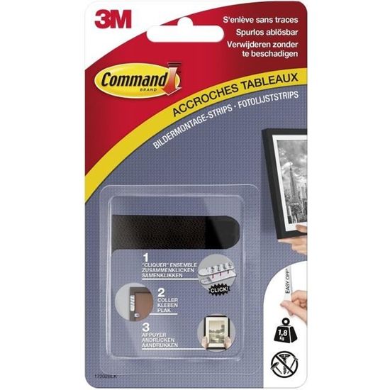3M COMMAND Languettes de fixation -Noir - Petit modèle - Cdiscount ...