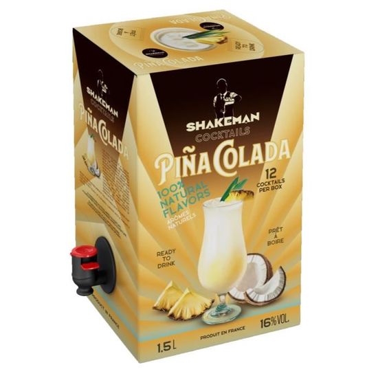 Shakeman - Piña Colada - Cocktails prêt à boire - 16,0% Vol. - 150 cl - La cave Cdiscount