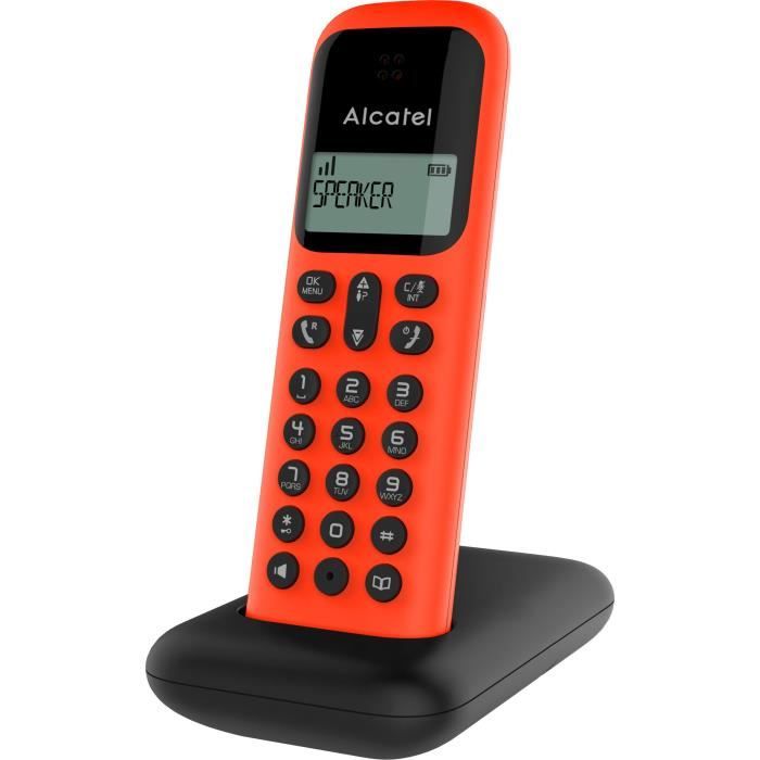 ALCATEL Téléphone fixe D285 SOLO Rouge sans fil dect solo écoute ...