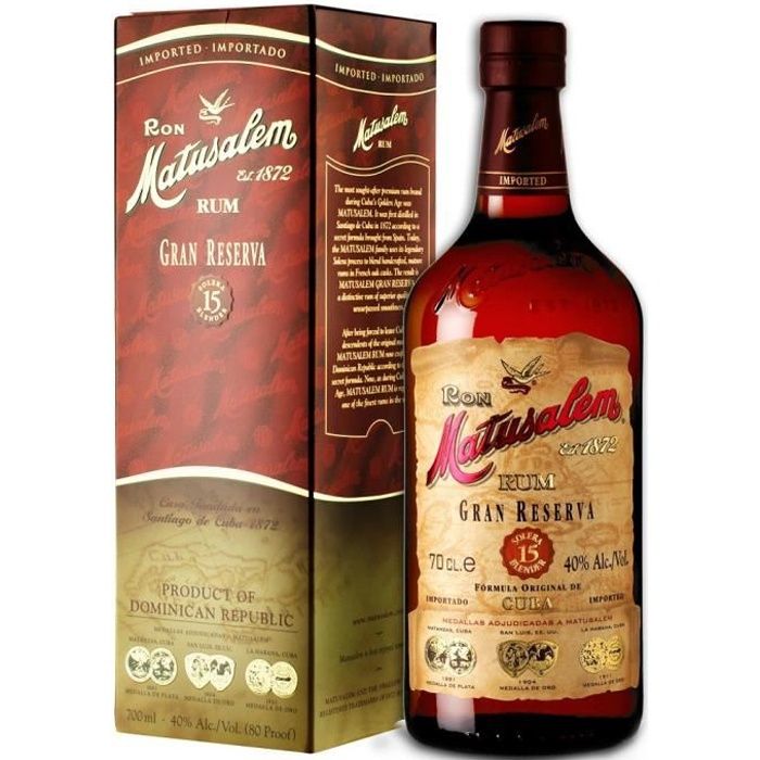 Rhum Matusalem Gran Reserva 15 ans Solera Blender - La cave Cdiscount