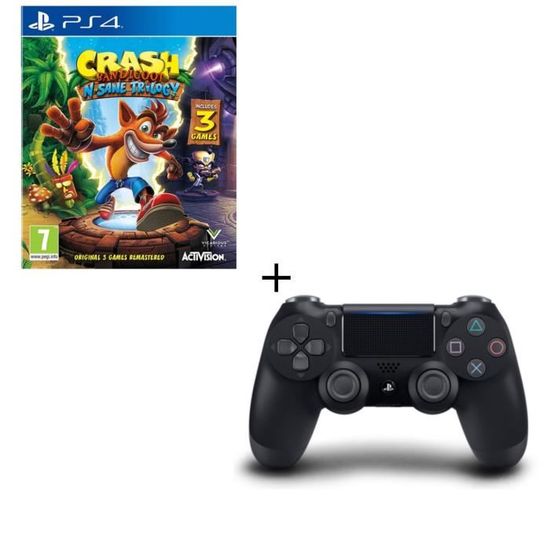 Crash Bandicoot N. Sane Trilogy + Manette DS4 Noire - Cdiscount ...