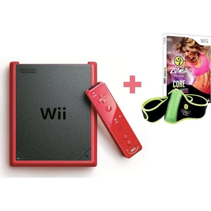Console Wii Mini Rouge - Nintendo - Pack Zumba Core avec Ceinture ...