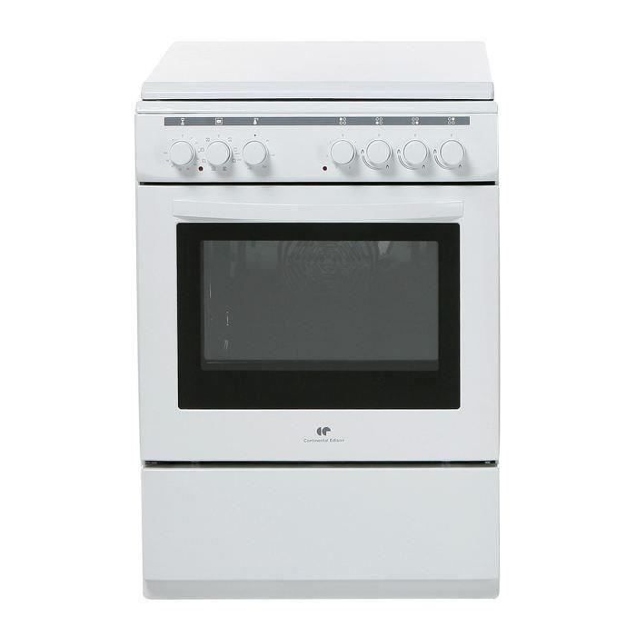 CONTINENTAL EDISON CECM6060MW2 Cuisinière table mixte gaz / électrique-4 foyers-Four électrique ...