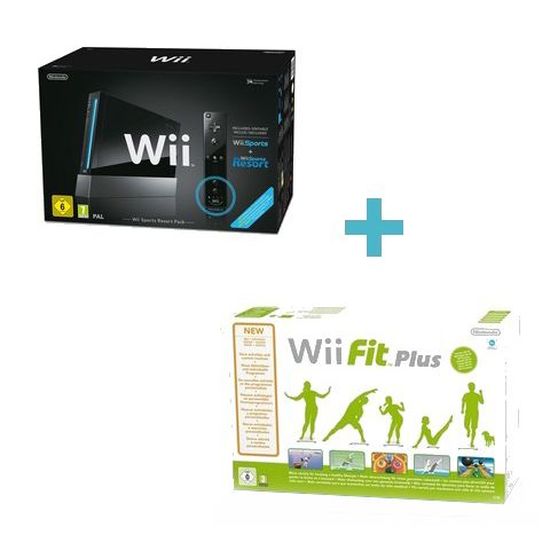 Console Wii Noire - Nintendo - Wii Sports Resort - Pack avec Wii Fit ...