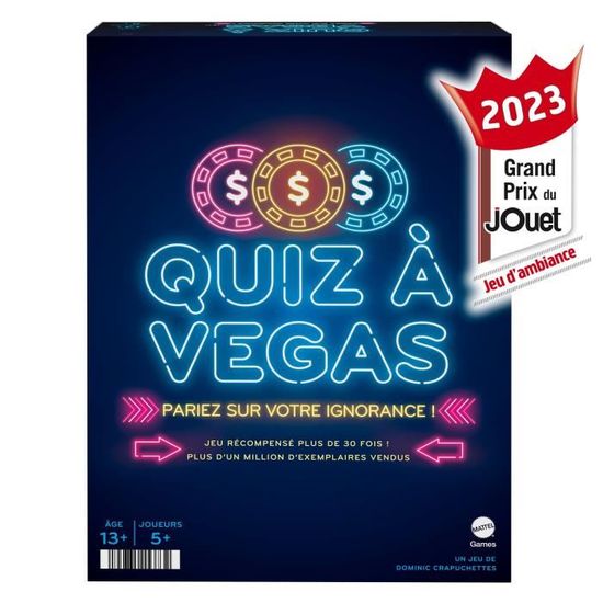 Mattel Games - QUIZ À VEGAS-Jeu de société avec questions et paris ...