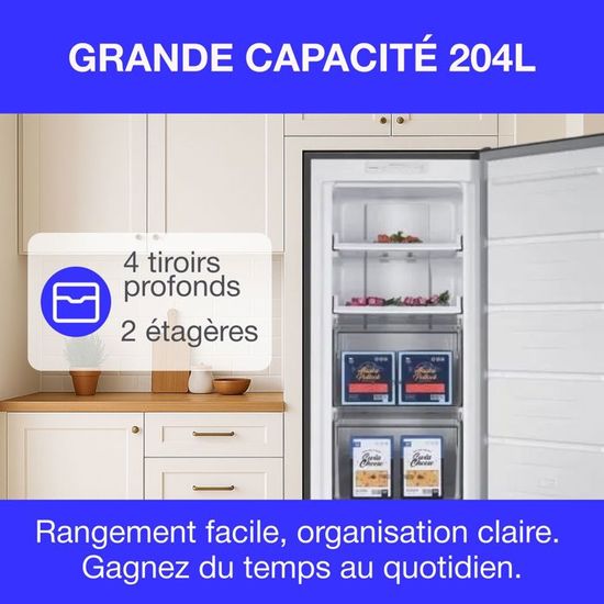 Congélateur armoire 204L - Total No Frost (Sans givre) - Classe E ...