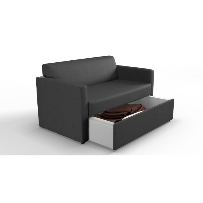 VAULT Canapé fixe 2 places - coffre de rangement avec tiroir + port USB ...