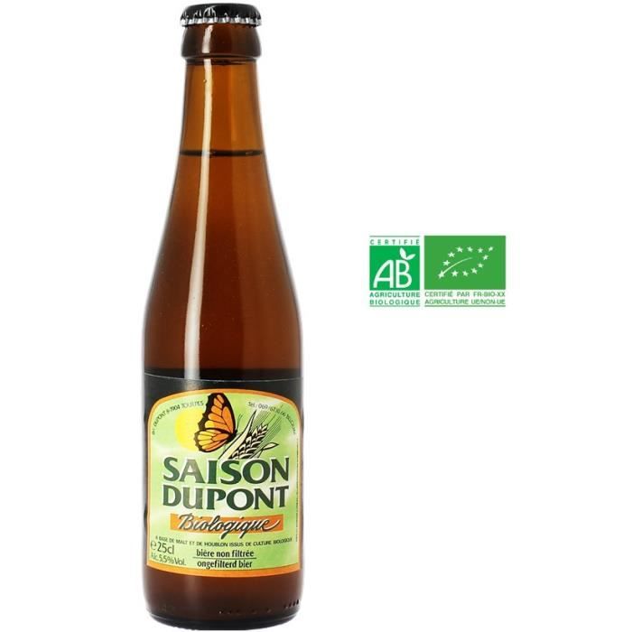 BRASSERIE DUPONT Saison Dupont BIO - Bière Blonde - 33 cl - 5,5 % - La ...