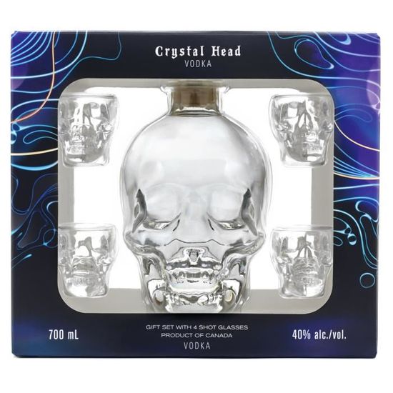 Crystal Head Vodka - Coffret + 4 Verres Shots - Vodka - 70cl - 40,0% ...
