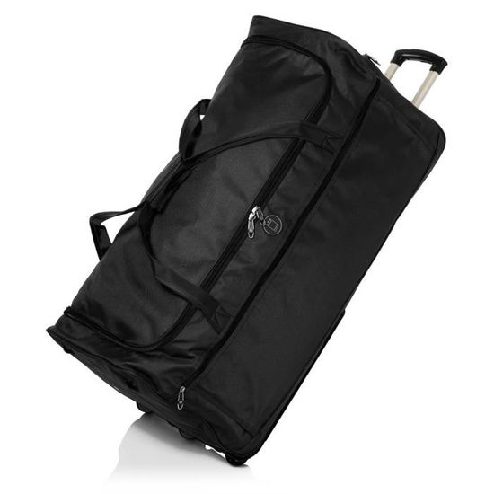 LYS Sac de Voyage Trolley 2 Roues 90 cm Noir