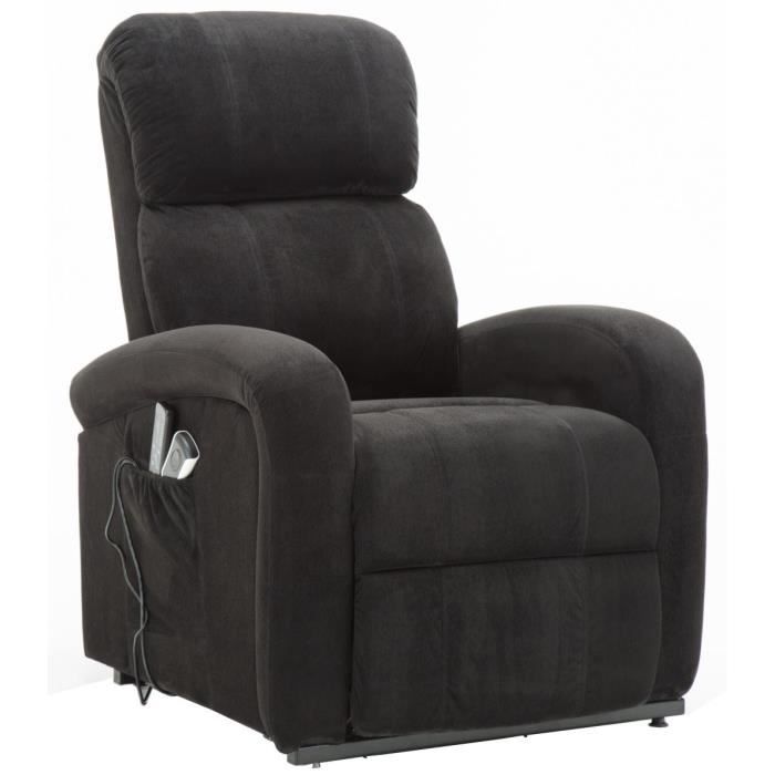 Fauteuil De Relaxation Releveur Massant électrique Tissu Noir
