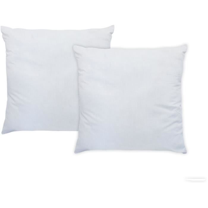 Lot de 2 oreillers greencare - 60 x 60 cm - BLEU CALIN - Blanc ...