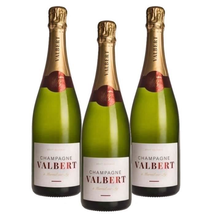 Champagne Valbert Brut Réserve x3 - La cave Cdiscount