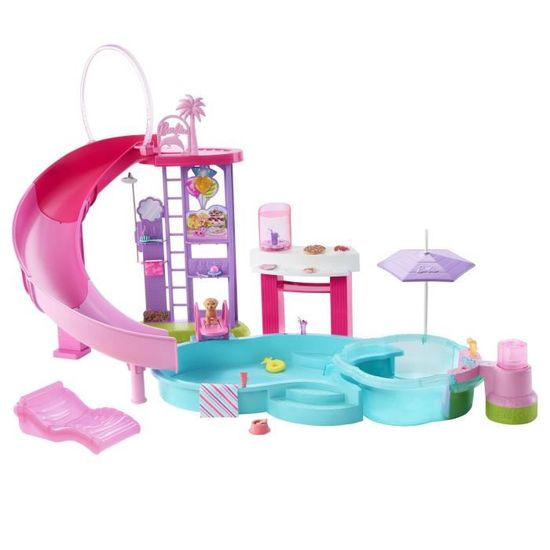 Barbie - Coffret Piscine de Rêve - Toboggan et jacuzzi - Plus de 20 ...
