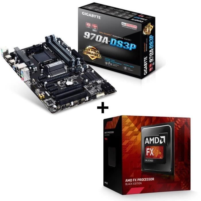 Pack Carte mère GIGABYTE GA-970A-DS3P + Processeur AMD FX 6300 Black Edition - Cdiscount ...