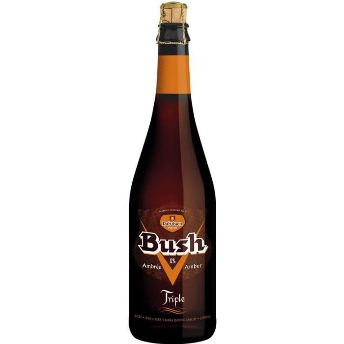 BRASSERIE DUBUISSON Bush Triple Bière Ambrée - 75 cl - 12 % - La cave ...