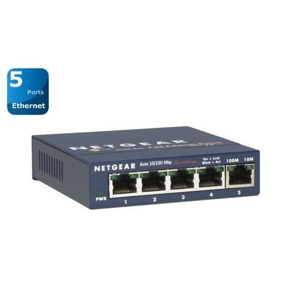 Netgear Mini Switch 5 ports Ethernet FS105 - Cdiscount Informatique