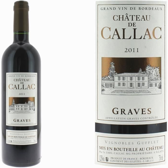 Château de Callac Graves 2012 vin rouge - La cave Cdiscount