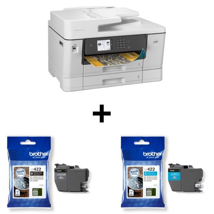 Pack BROTHER : Imprimante Multifonction - Business Smart - Jet d'encre ...