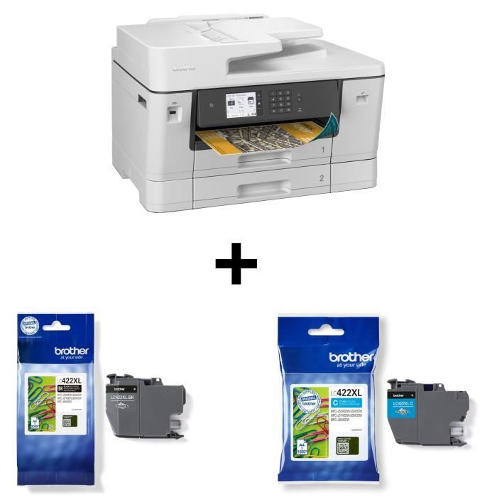 Pack BROTHER : Imprimante Multifonction - Business Smart - Jet d'encre ...