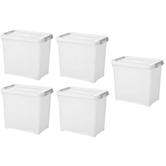 CURVER | Handy box - Plus 9L + clips gris avec couvercle 100% recyclée ...