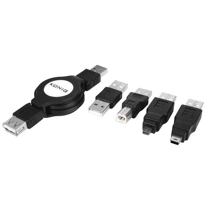 Konig Cordon rétractable USB AM vers Mini USB 5 PI - Cdiscount Informatique