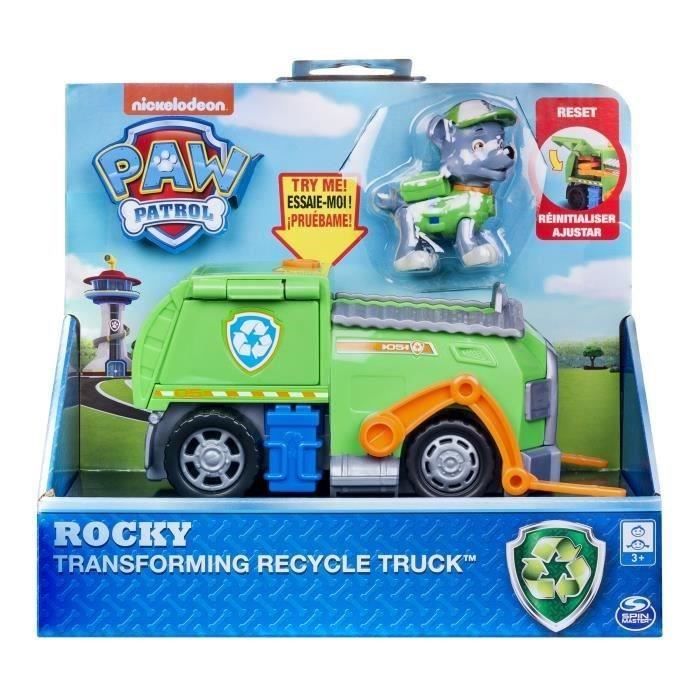 Jouet - SPIN MASTER - PAT PATROUILLE Figurine verte Rocky + Camion de ...