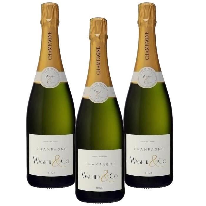 Champagne Wagner & Co Brut - 75 cl x3 - La cave Cdiscount