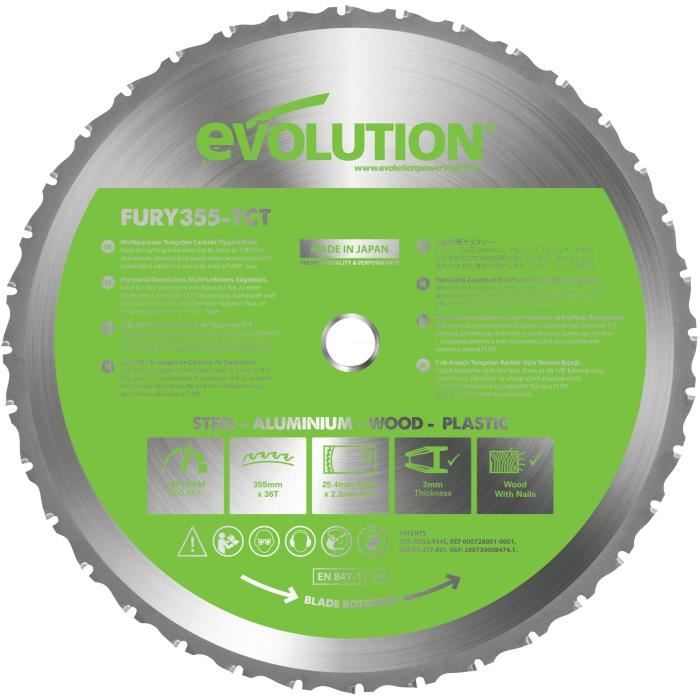 EVOLUTION Lame multi-matériaux 355mm LAMFURY2 - Cdiscount Bricolage