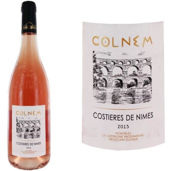 Colnem Costières Nîmes 2015 - Vin rosé x1 - La cave Cdiscount