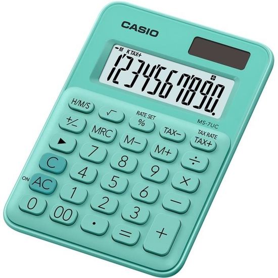 CASIO Calculatrice de bureau MS-7UC-GN-S-EC verte - Cdiscount Beaux-Arts et Loisirs créatifs