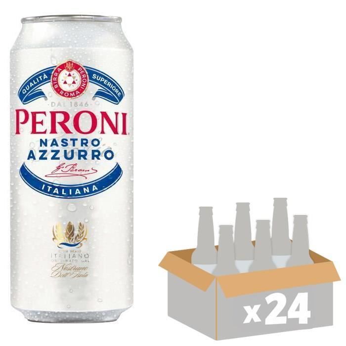 Bière Peroni Nastro Azzurro - Canettes 24 x 50 cl - 5° - La cave Cdiscount