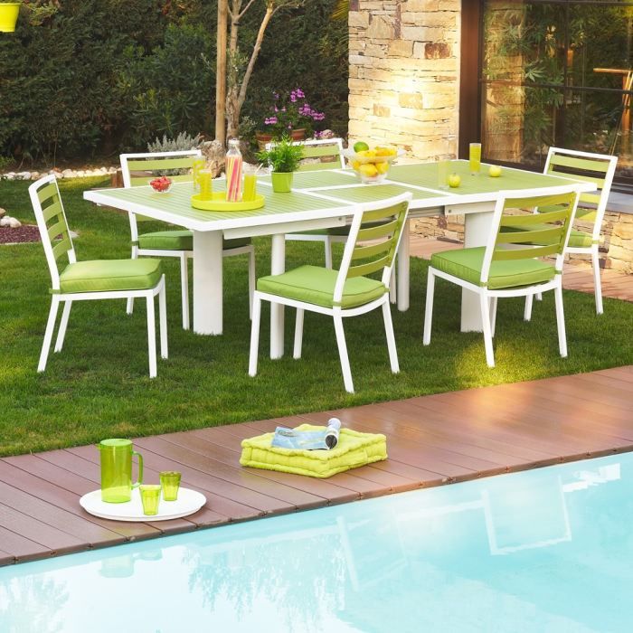 PIVERT Table avec rallonge papillon 180 à 240 cm - Cdiscount Jardin
