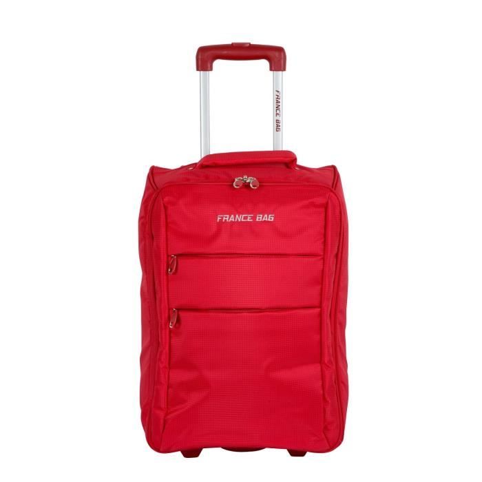FRANCE BAG Valise Cabine Low Cost Souple 2 Roues 34cm rouge