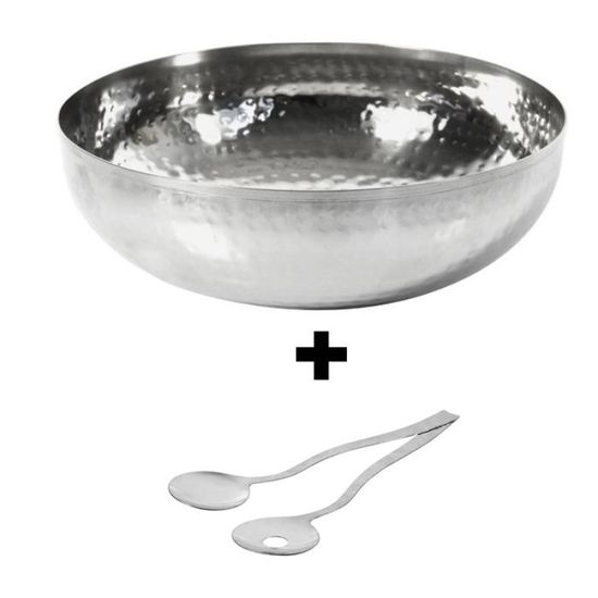 Saladier inox martelé Ø 25cm EQUINOX+Couverts Inox - Cdiscount Maison
