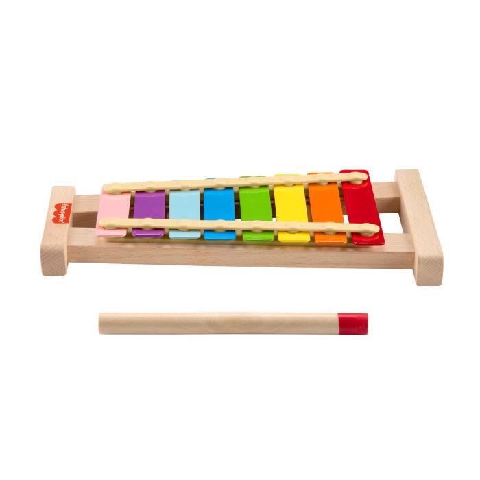 Fisher-Price-Xylophone en bois, instrument de musique avec 2 pièces ...