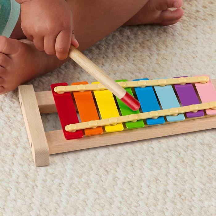 Fisher-Price-Xylophone en bois, instrument de musique avec 2 pièces ...