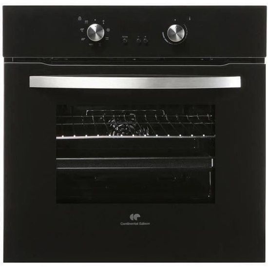 Four encastrable nettoyage pyrolyse - chaleur pulsée CONTINENTAL EDISON CEFMP7VB2 Noir - 59,5 x ...