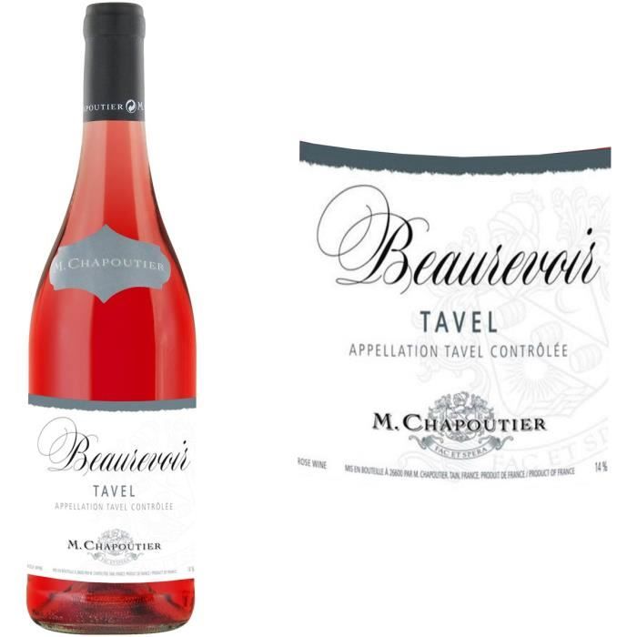 Chapoutier Beaurevoir AOC Tavel 2015 - Vin rosé x1 - La cave Cdiscount