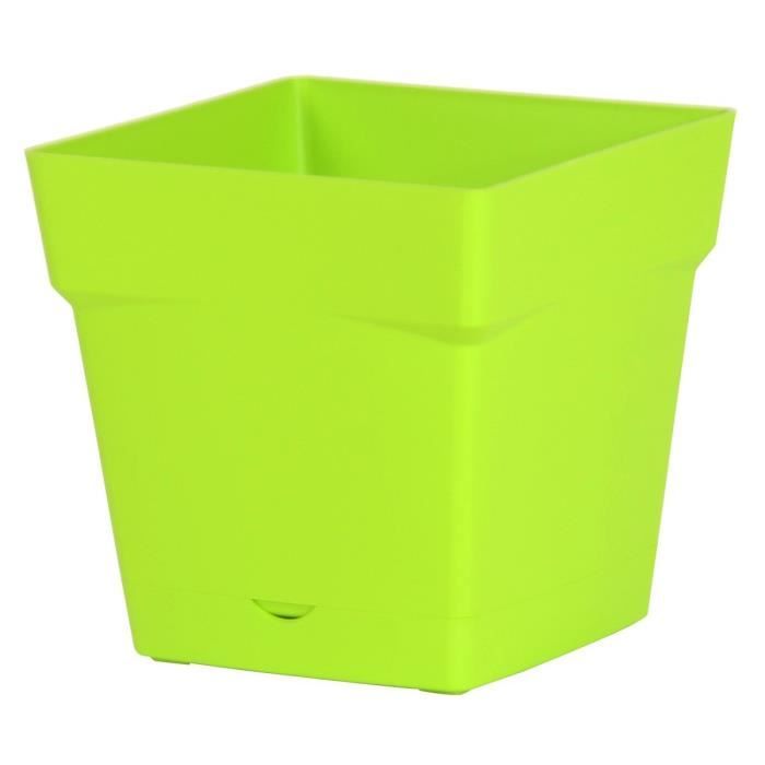 EDA Pot de fleur carré Toscane - 17,4 x 17,4 x H 17,4 cm - 3,4 L - Vert ...