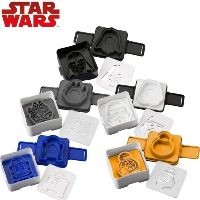 Pack 5 moules à toast Star Wars: BB-8 + Stormtrooper + R2-D2 + Faucon ...