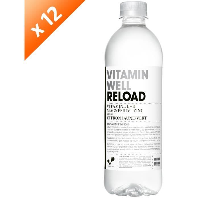 VITAMIN WELL Lot de 12 Reload Pet 500 ml - Cdiscount Au quotidien