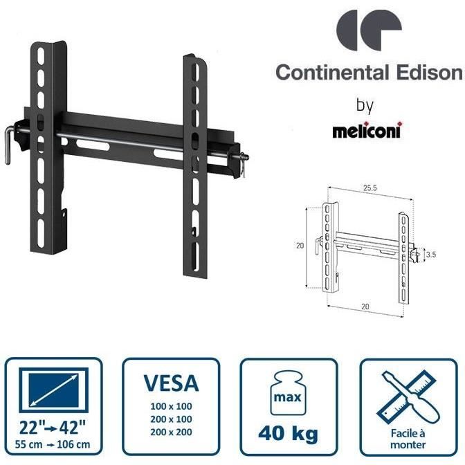 Continental Edison Support TV Mural Fixe Vesa 200x200 - Cdiscount TV ...