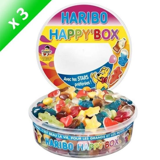 HARIBO Lot de 3 Happy Box 600g - Cdiscount Au quotidien