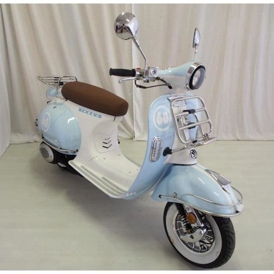 VASTRO Scooter 125cc Sixtys 4 Temps Blanc et Bleu - Cdiscount Auto VASTRO Scooter 125cc Sixtys 4 Temps Blanc et Bleu - Cdiscount Auto