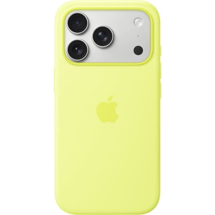APPLE iPhone 17 Pro - Coque en silicone avec MagSafe - Neon Yellow ...
