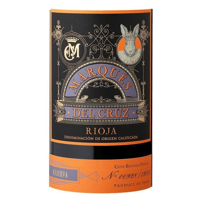 Marqués Del Cruz Reserva 2018 Rioja - Vin rouge d'Italie - La cave ...