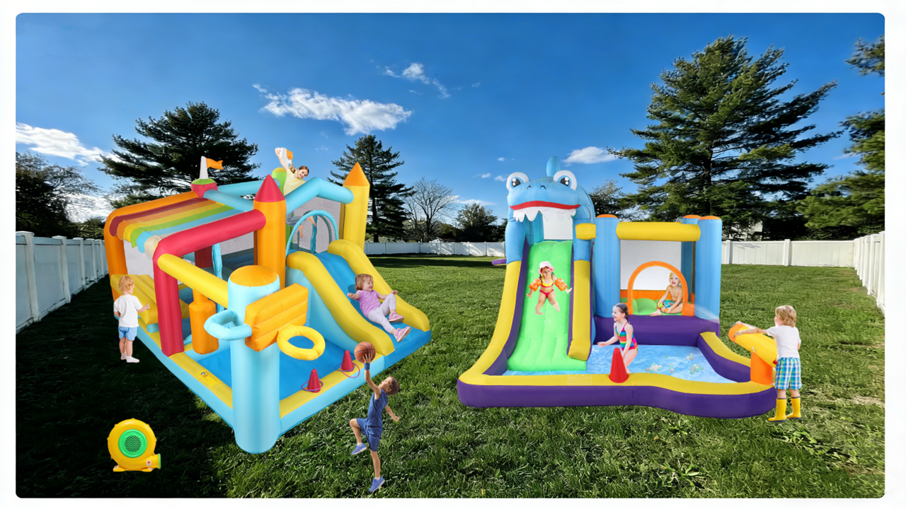Piscine gonflable toboggan enfants - Cdiscount